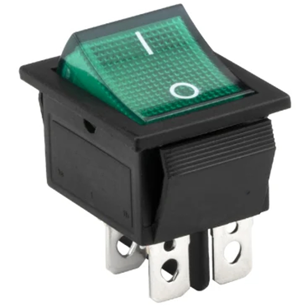 Otros Com. Switch Balancín Grande 4 Pin 2P1C, ON-OFF 20A/125V AC Neon ...