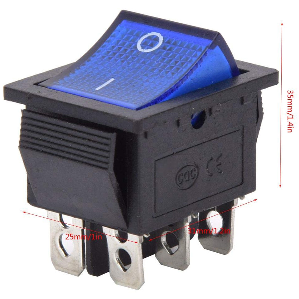 Otros Com. Switch Balancin Grande 4 Pines, 2P2C 20A/125V, ON-OFF, Color ...